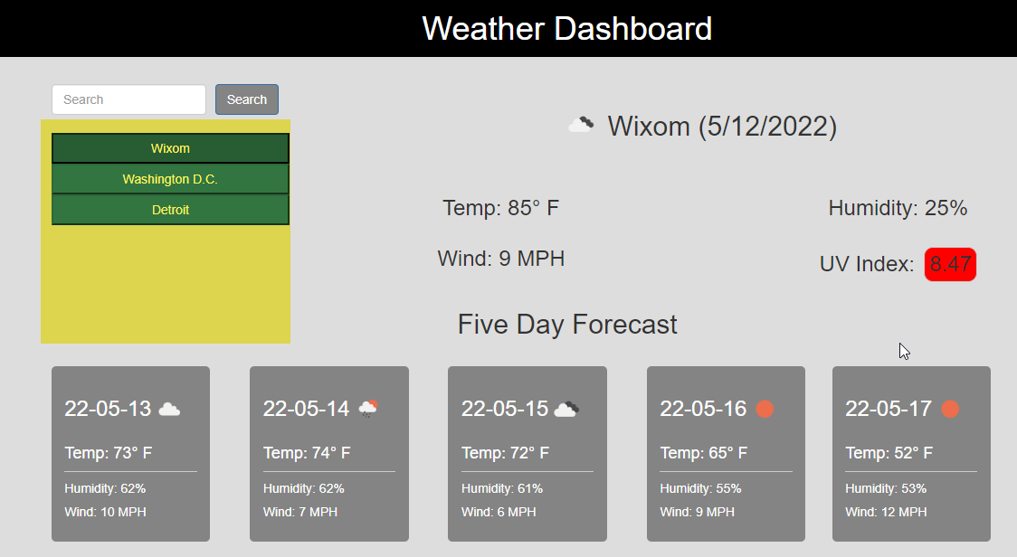 GitHub - timstaub2/Weather-Dashboard