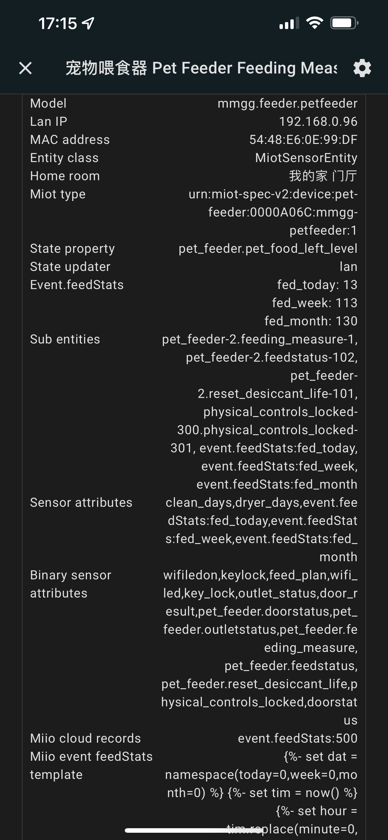 Pet Feeder (mmgg.feeder.petfeeder)新固件只显示喂食次数 · Issue #692 · al-one/hass-xiaomi-miot · GitHub