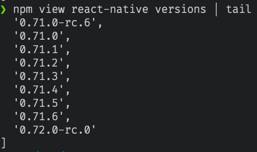 [Upgrade Issue] React Native 0.71.6 is missing in via yarn repository ...