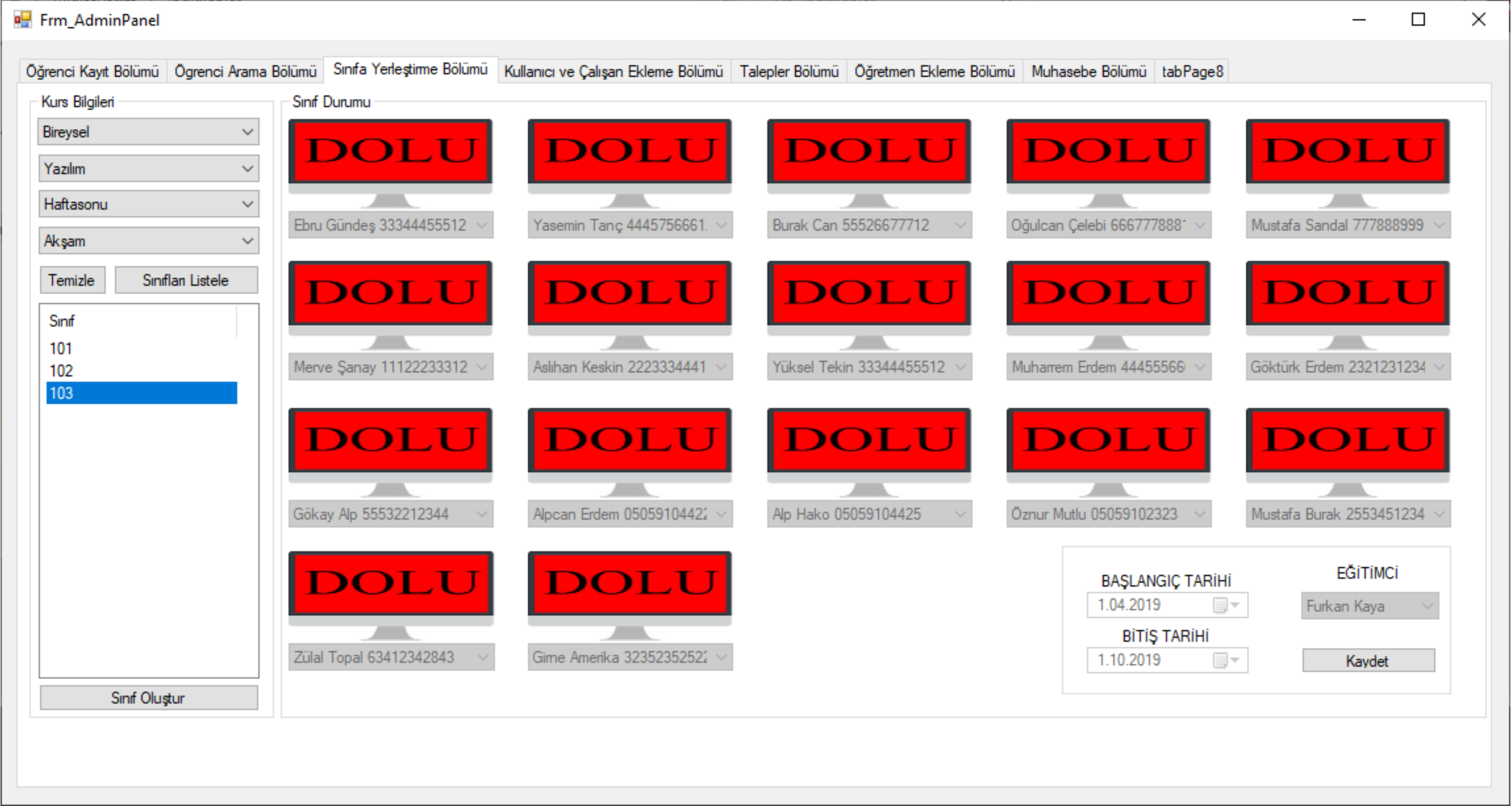 GitHub - hasanbilgintr/DershaneProgram-