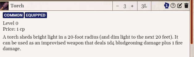 Torch description missing some details · Issue #4737 · foundryvtt/pf2e · GitHub