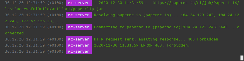 [BUG] HTTP request sent, awaiting response... 403 Forbidden · Issue #71 · AlexProgrammerDE ...