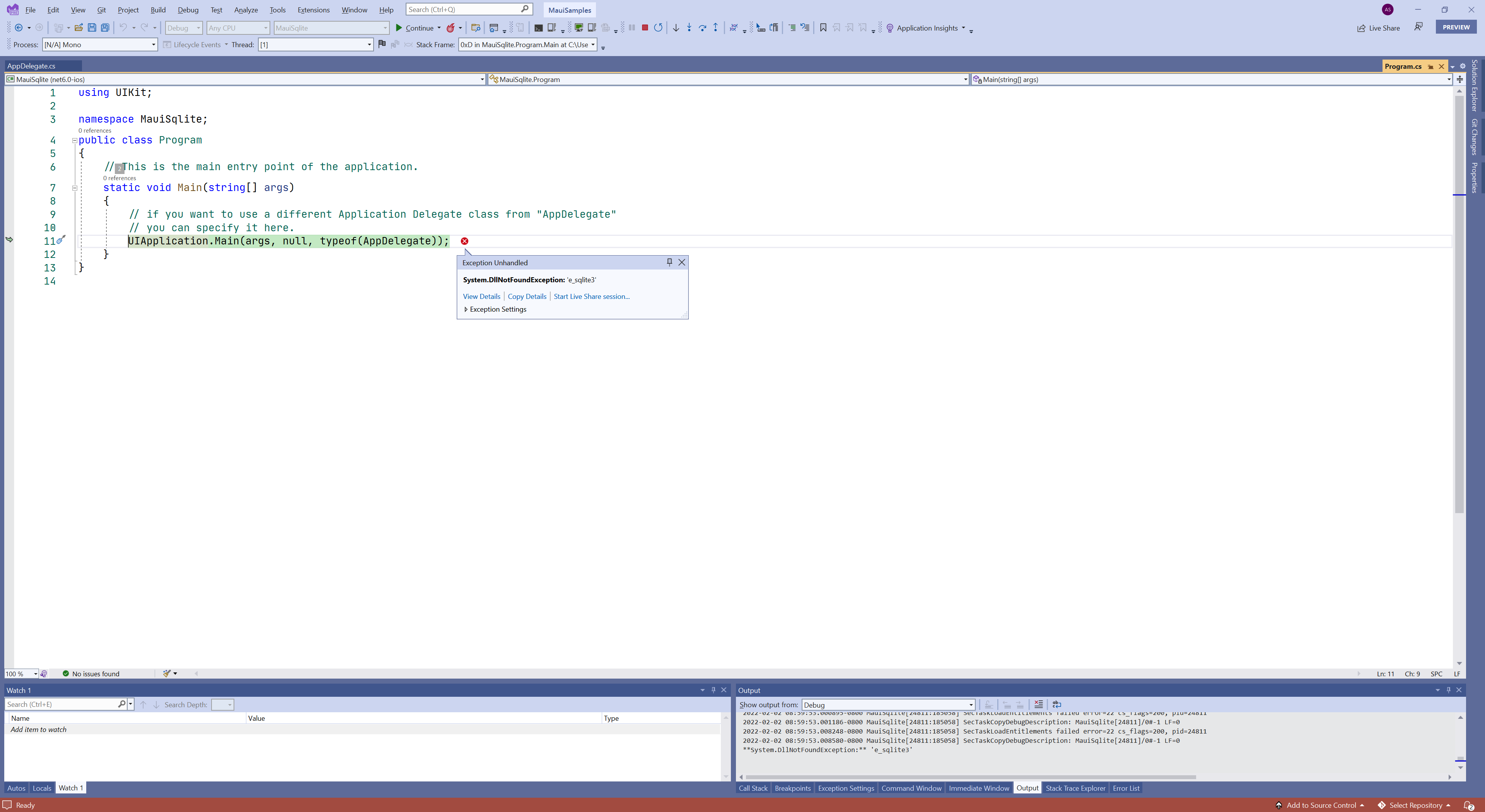System DllNotFoundException e sqlite3 Issue 2 VladislavAntonyuk 