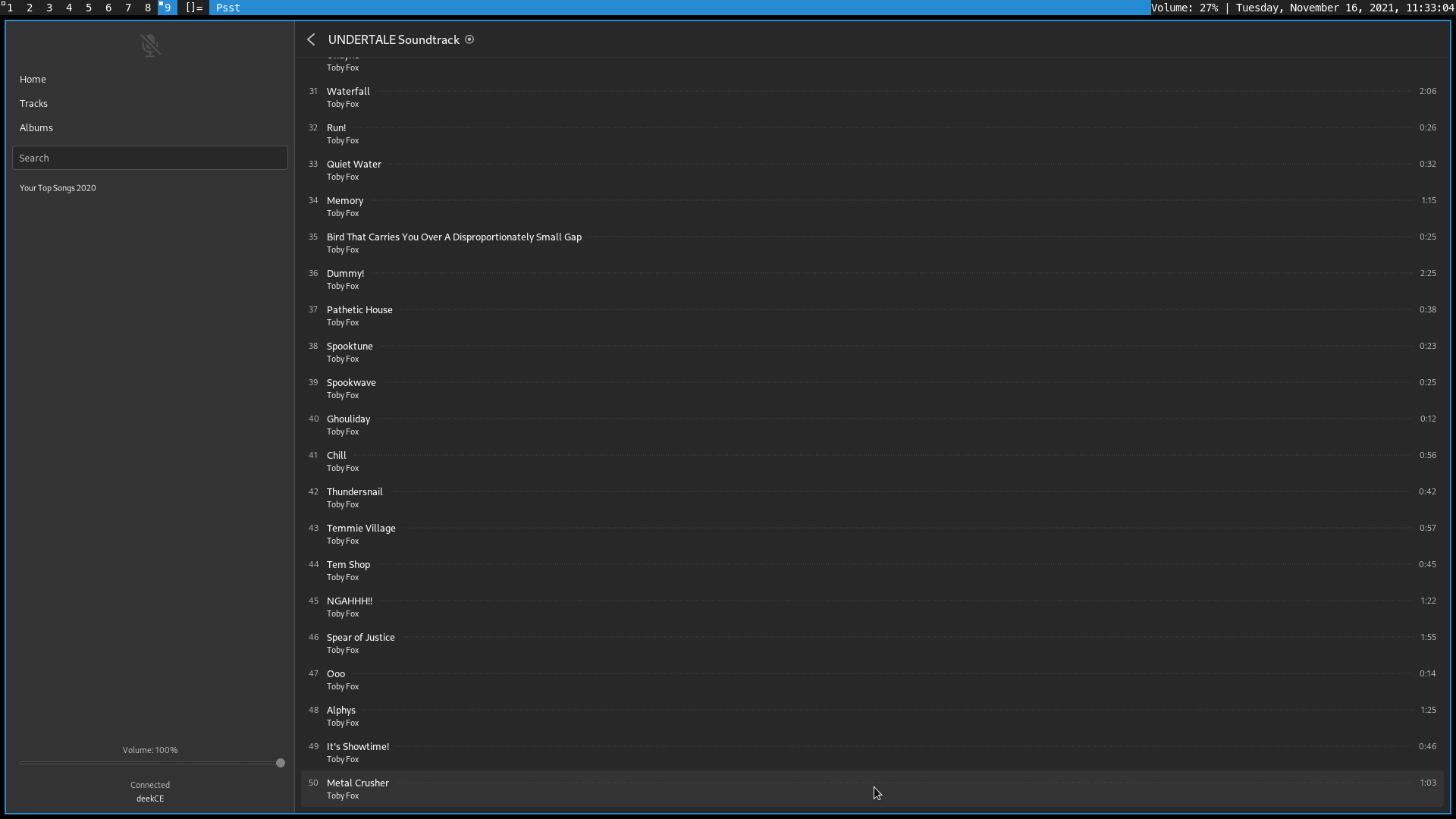 Albums longer than 50 tracks won't display the songs remaining · Issue #213 · jpochyla/psst · GitHub