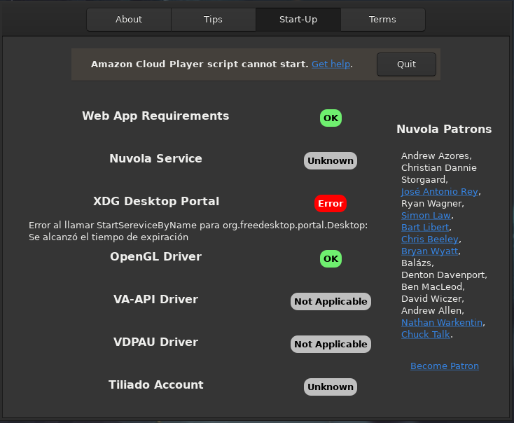 Nuvola player don't work · Issue #697 · tiliado/nuvolaplayer · GitHub