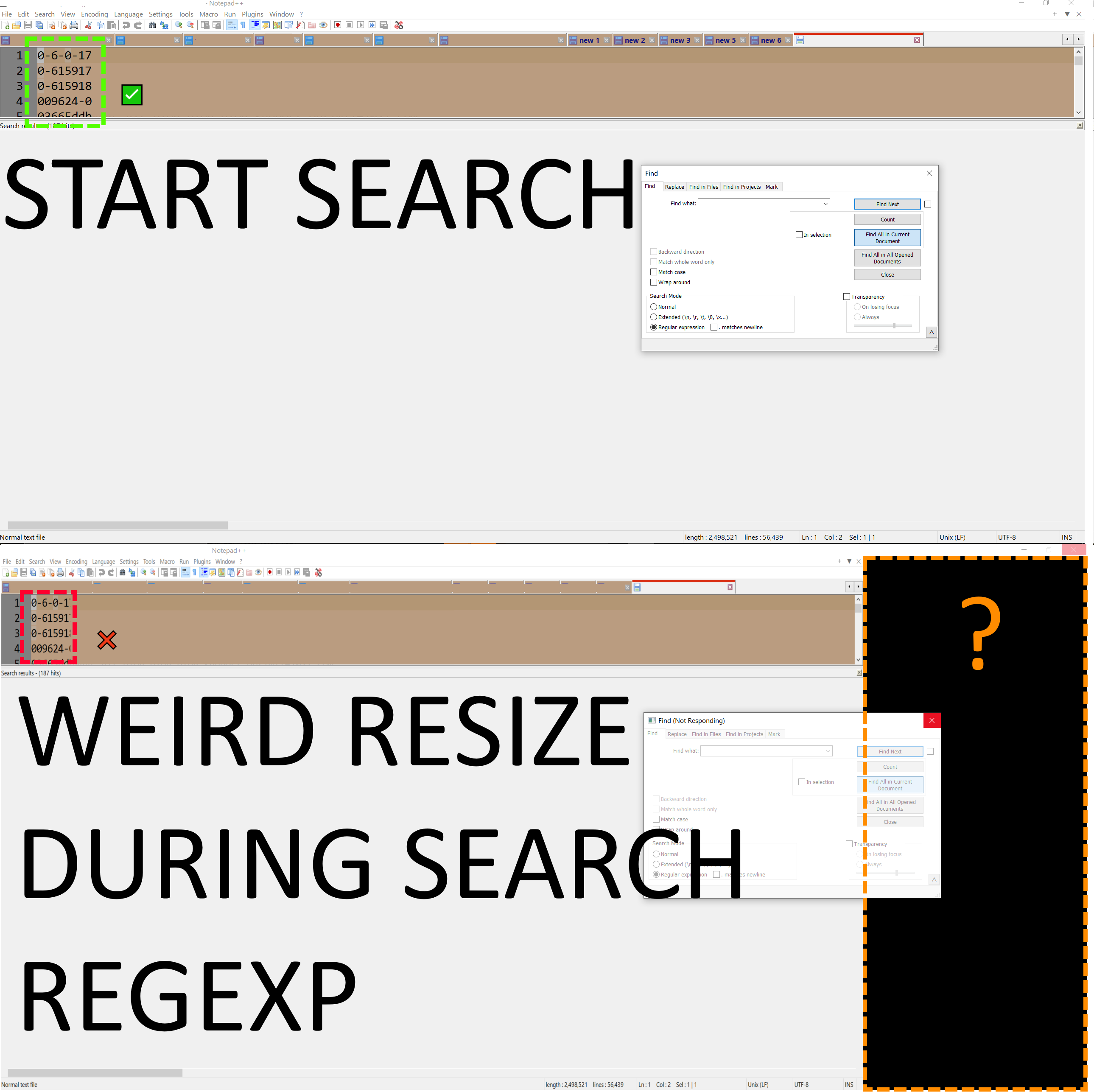 RexExp search causes UI resize (only during search) · Issue #14316 · notepad-plus-plus/notepad ...