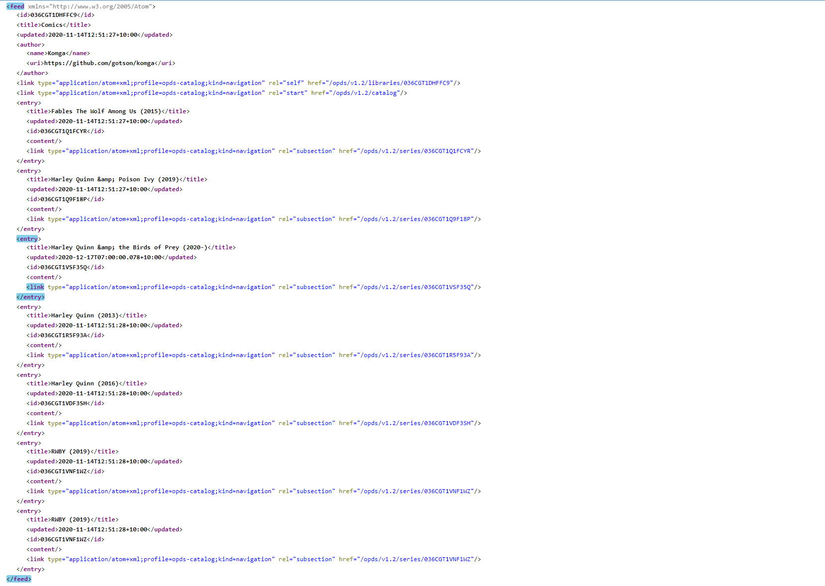 [Bug] OPDS entries are duplicated for each collection an item is in · Issue #363 · gotson/komga ...