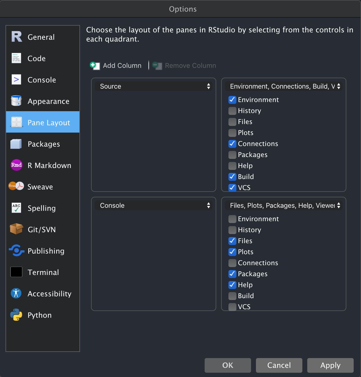 White text on white background in RStudio Options menu · Issue #1 ...