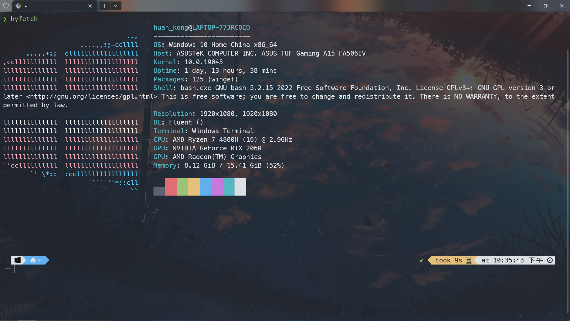 something went wrong with my MINGW64_NT-10.0-19045 · Issue #169 · hykilpikonna/hyfetch · GitHub