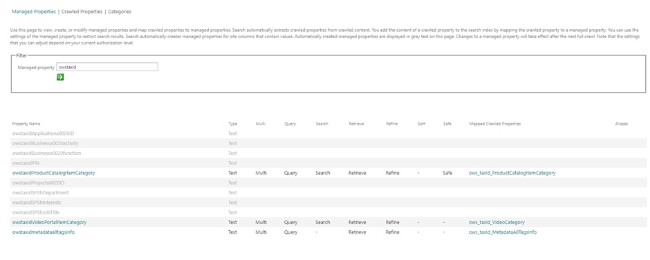 Managed metadata column does not appear in the Search Refiner webpart (v4) · microsoft-search ...