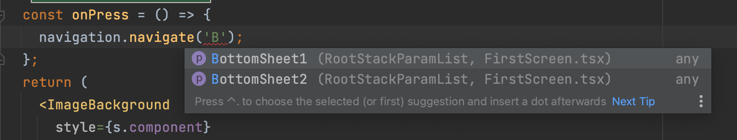 NativeStackScreenProps don't return type for navigation.navigate [v6] · Issue #9986 · react ...