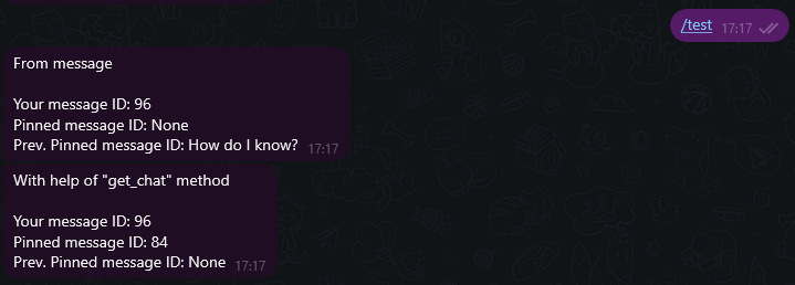 New pinned messages aren't working? · Issue #999 · eternnoir/pyTelegramBotAPI · GitHub