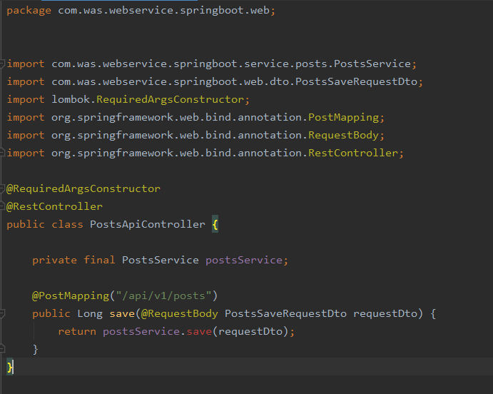 p.105 return postsService.save(requestDto); 오류 · Issue #52 · jojoldu/freelec-springboot2 ...