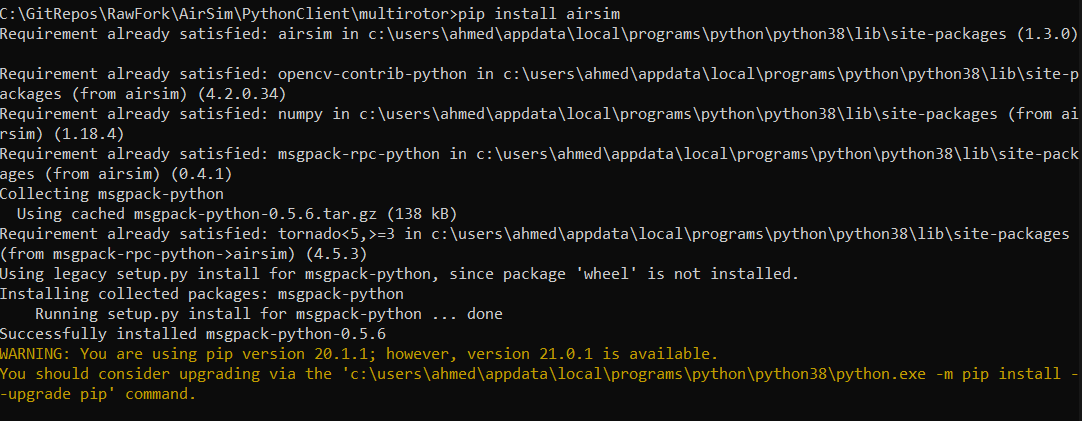 Build Error in Hello Drone · Issue #3550 · microsoft/AirSim · GitHub
