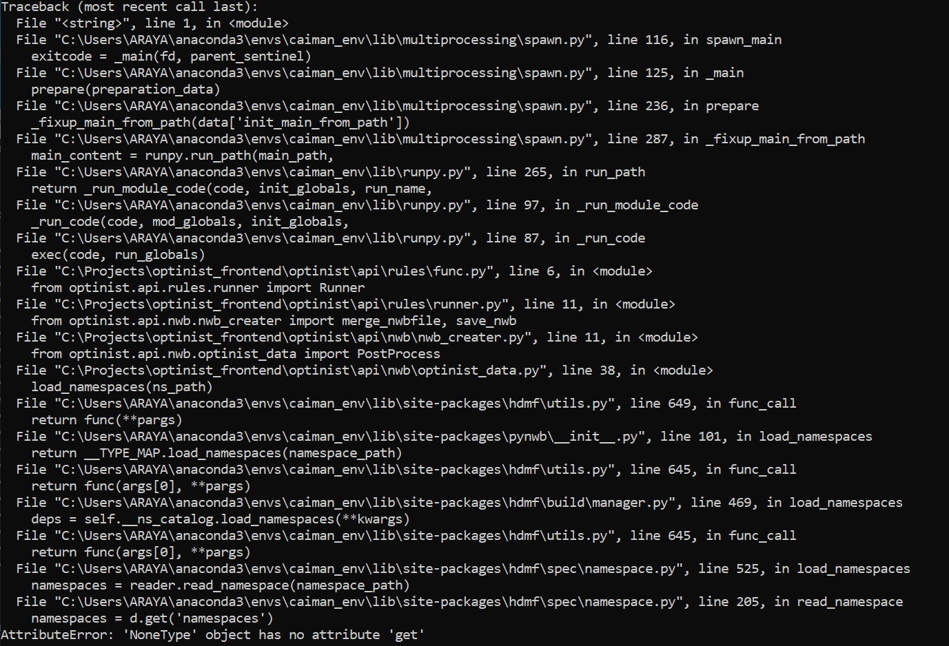 Windows環境でCaiman実行時にエラーログ · Issue #419 · oist/optinist · GitHub