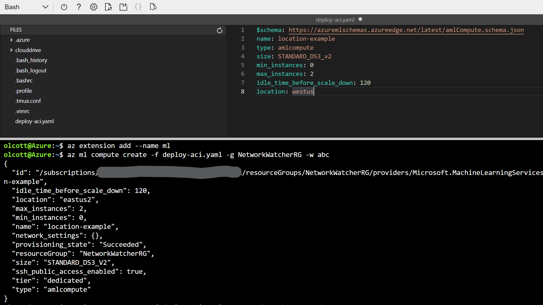 why is the new version of ML not allowed to set location when creating ...