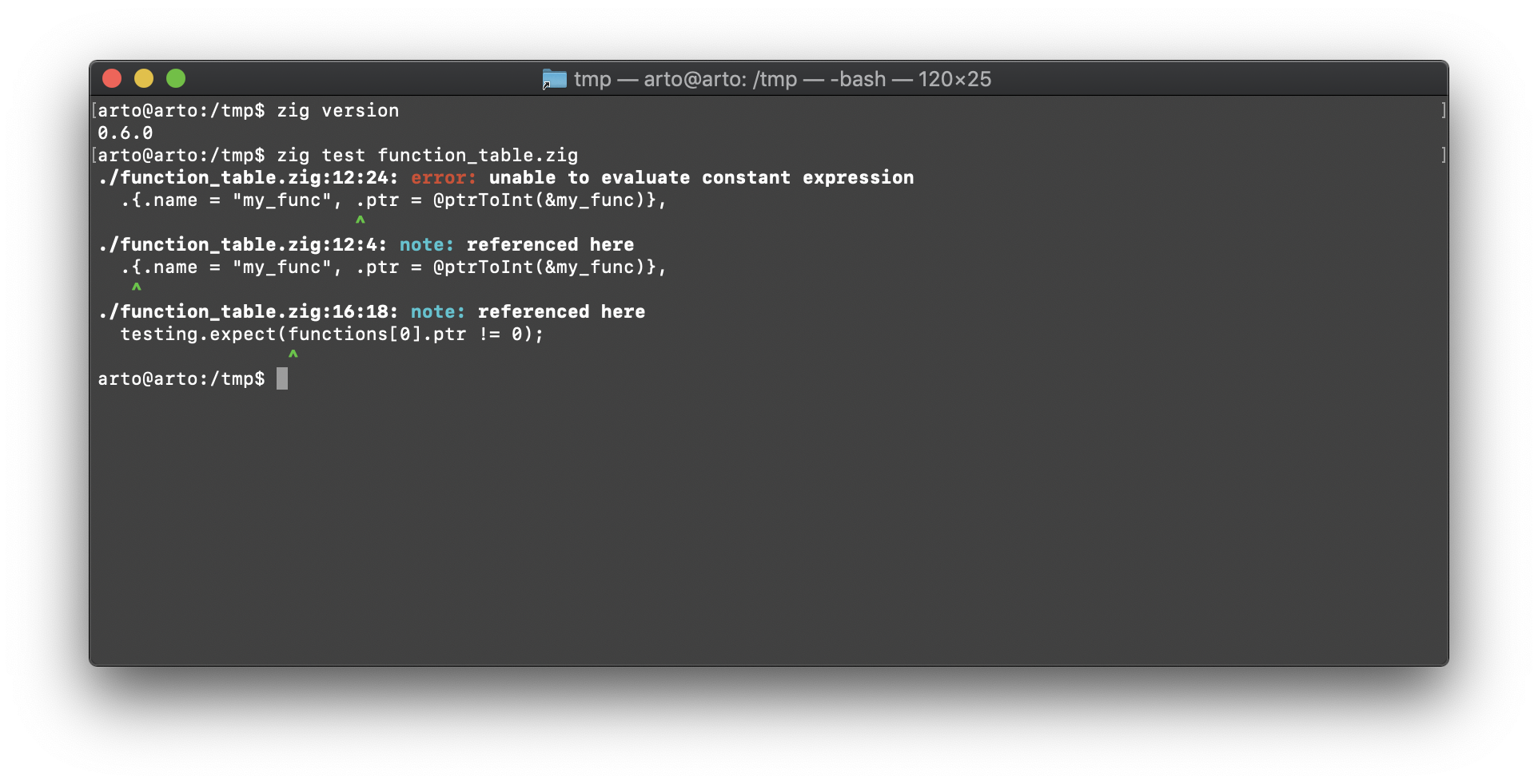 @ptrToInt error: unable to evaluate constant expression · Issue #5295 · ziglang/zig · GitHub