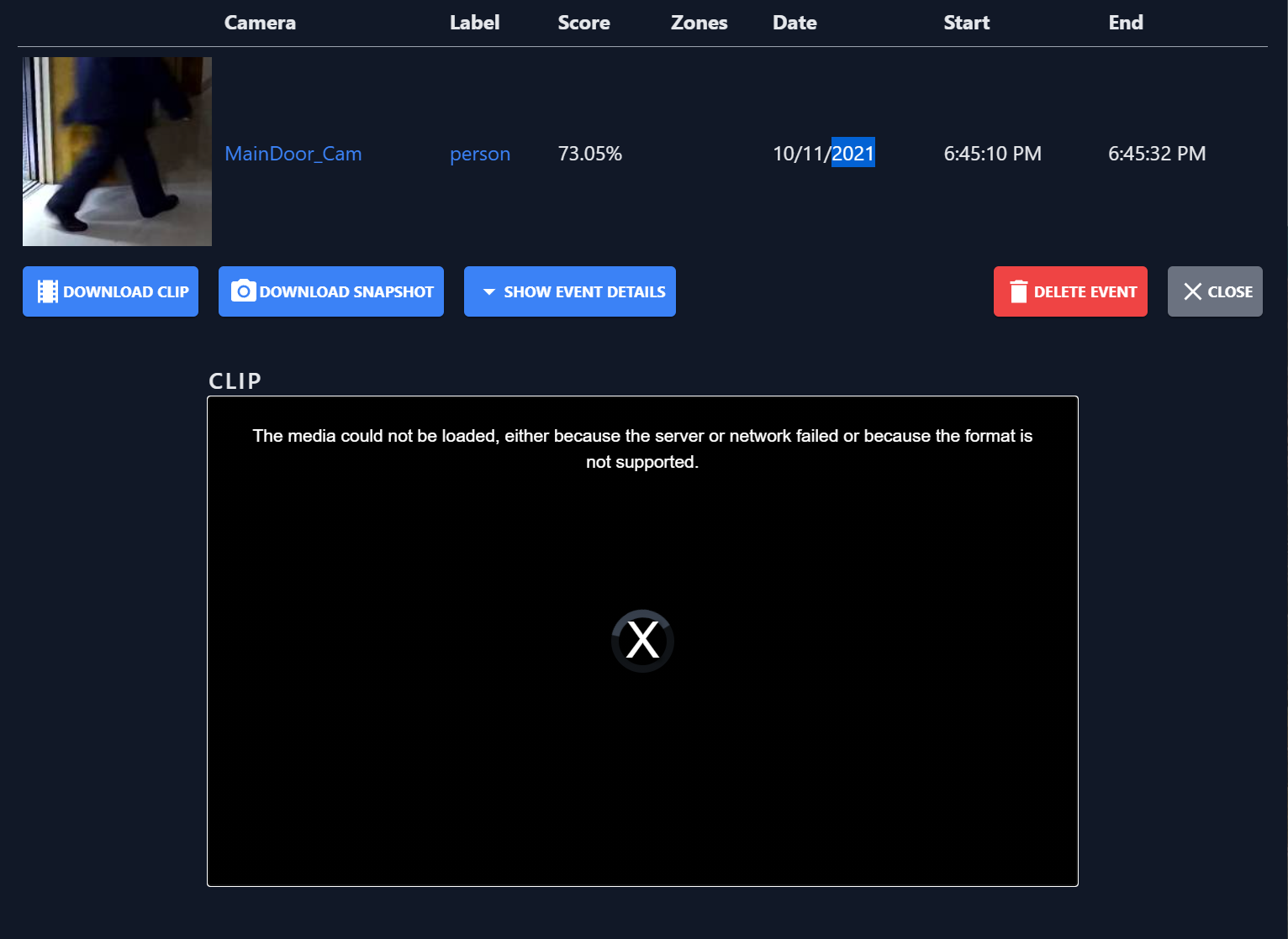 [Support]: Detections are not stored · Issue #1981 · blakeblackshear/frigate · GitHub