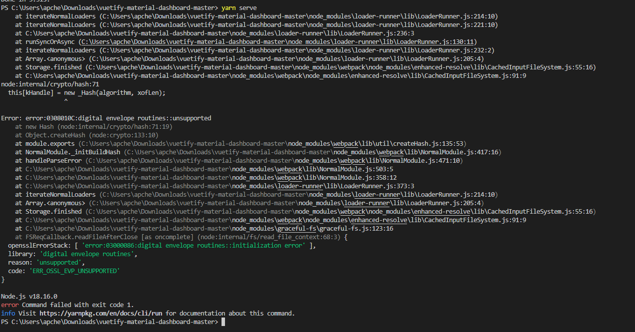 Cannot be compiled and run · Issue #77 · creativetimofficial/vuetify-material-dashboard · GitHub