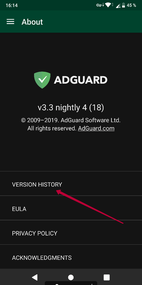 Request to add the link of version history. · Issue #2949 · AdguardTeam/AdguardForWindows · GitHub
