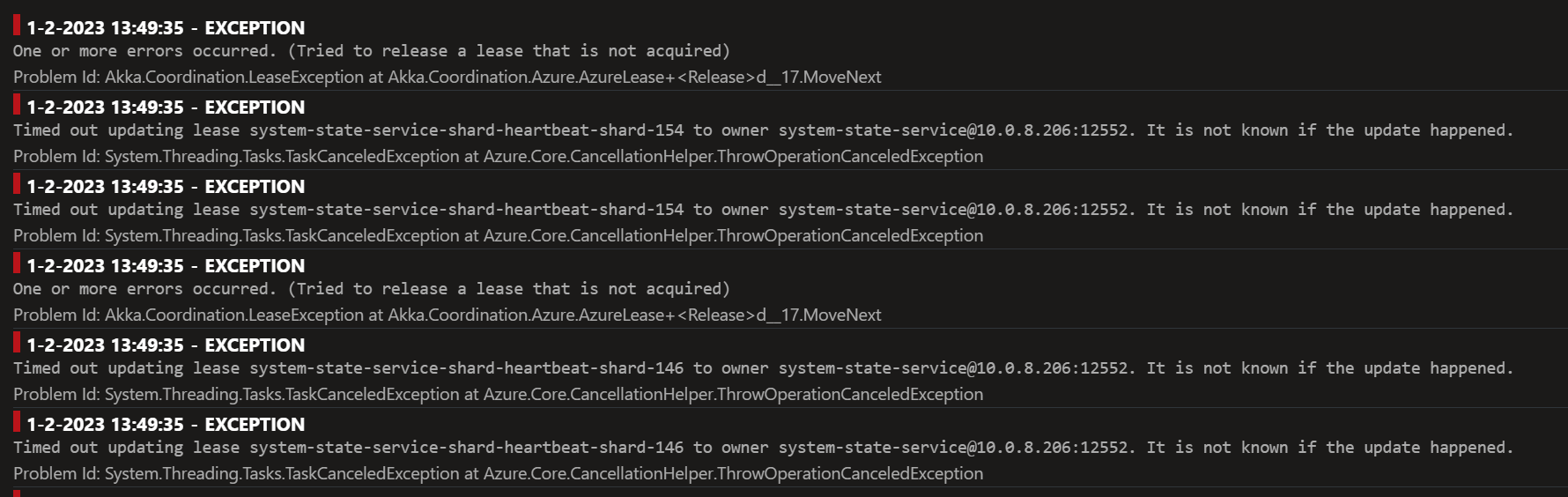 [Lease.Azure] Unexpected cluster instability · Issue #1251 · akkadotnet/Akka.Management · GitHub