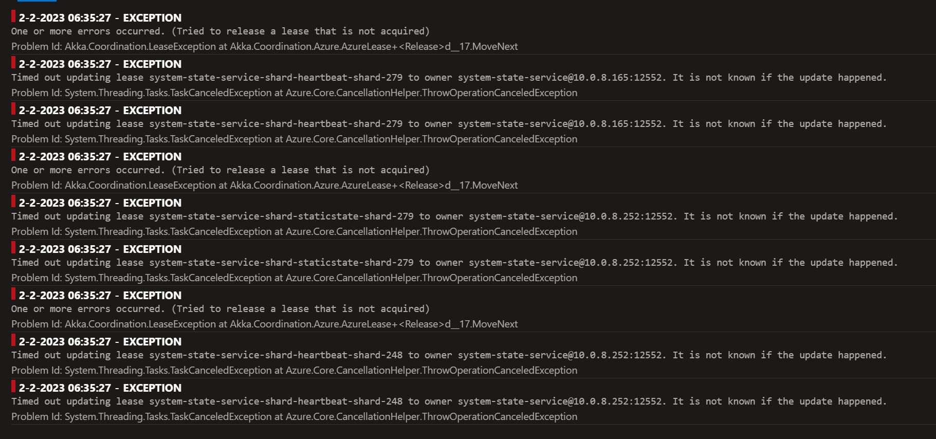 [Lease.Azure] Unexpected cluster instability · Issue #1251 · akkadotnet/Akka.Management · GitHub