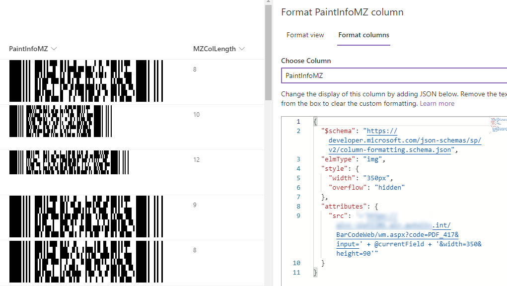 Format column as barcode - preferably 2D barcode for my case · Issue #345 · pnp/List-Formatting ...