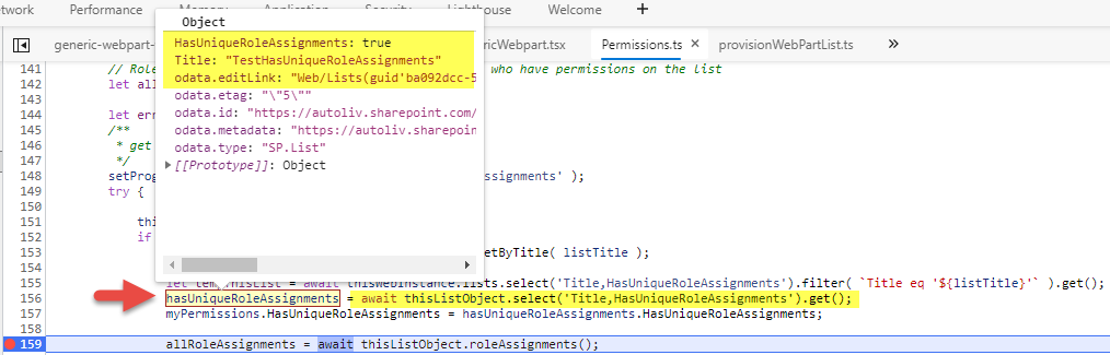 Question about proper way to get HasUniqueRoleAssignments on a specific list · Issue #1841 · pnp ...