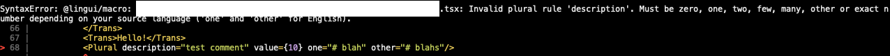 Plural macro does not support description prop · Issue #532 · lingui/js-lingui · GitHub