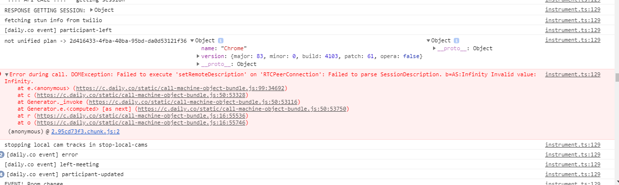 Failed To Execute Setremotedescription On Rtcpeerconnection Failed To Parse