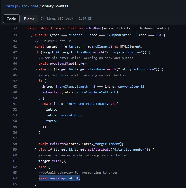 Is there any way to delay nextStep when user press 'enter' or 'right-arrrow' button? · Issue ...