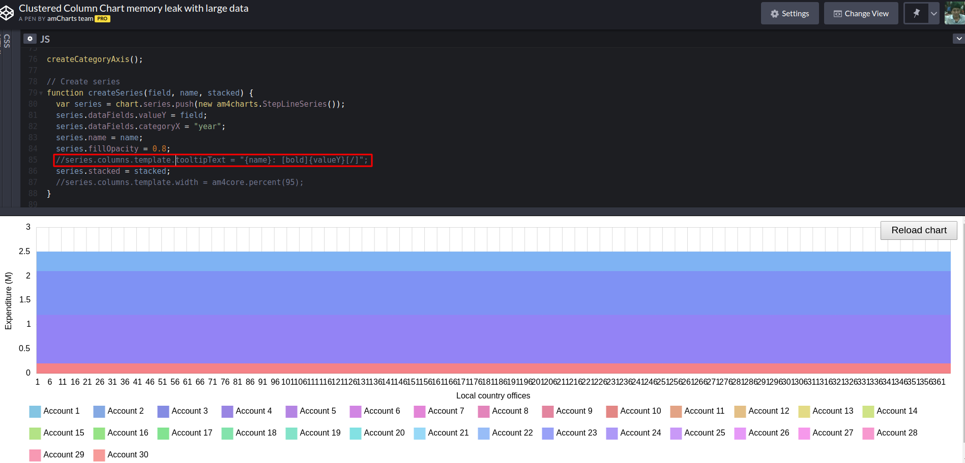 Clustered Column Chart memory leak with large data · Issue #1690 · amcharts/amcharts4 · GitHub