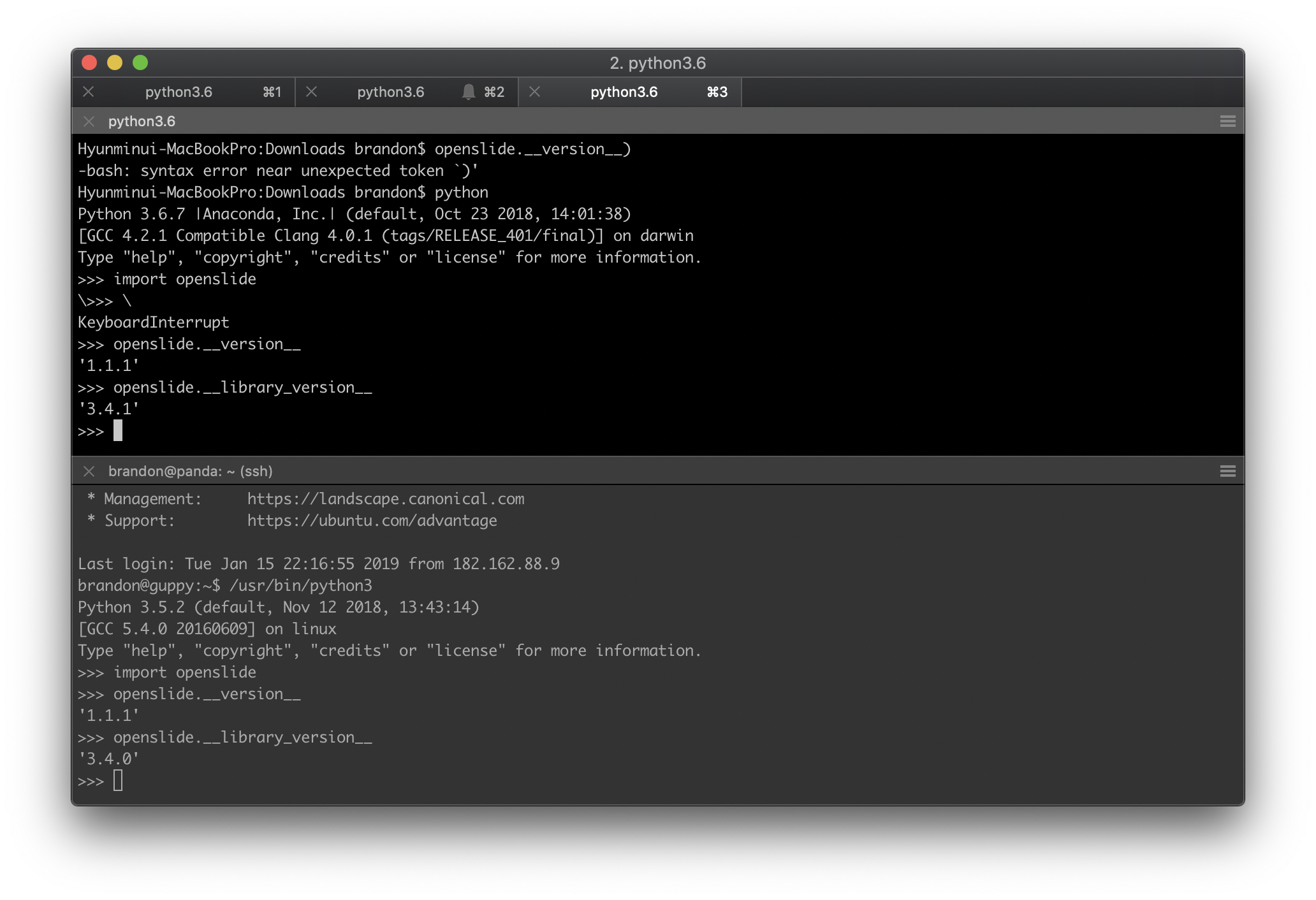 Problem of different downsampling ratio in open TIFF when using python3-openslide on Mac and ...