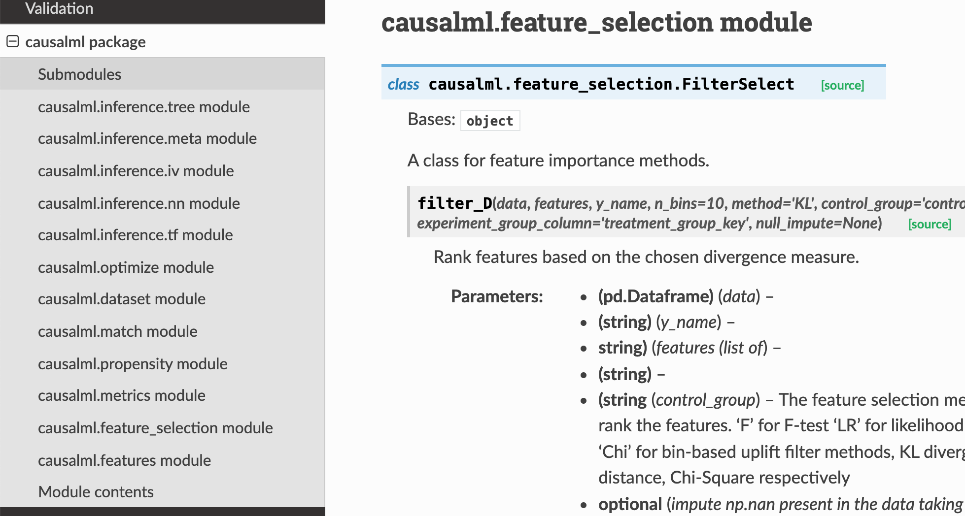 Inaccurate Argument Format In Feature Selection Module In Api Docs · Issue 464 · Uber Causalml