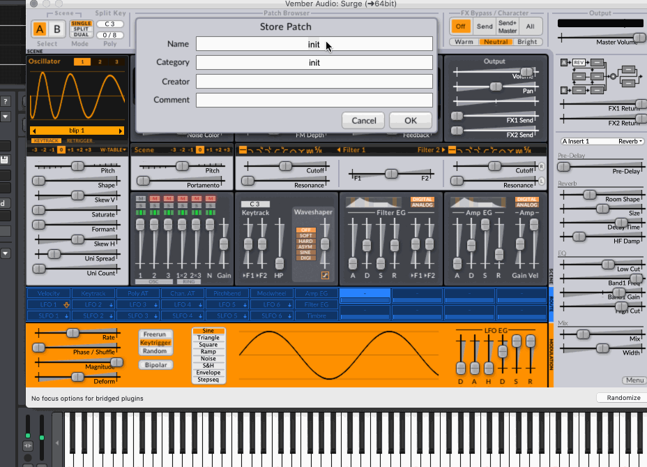 Pressing Tab while in Store-preset-mode no longer does tab in the ...