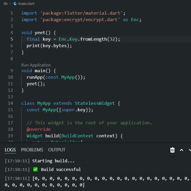 The method .fromLength hasn't been updated to be cryptographically-secure in the pub package ...