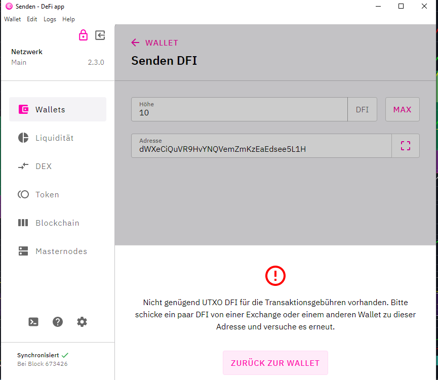Not enough UTXO DFI to cover transaction fees · Issue #574 · DeFiCh ...