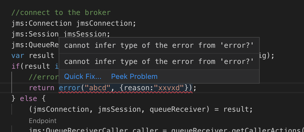 Error When Creating An Error To Return · Issue 15875 · Ballerina Platform Ballerina Lang · Github