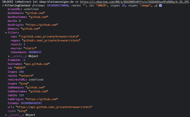 Correctly handle redirect rules · Issue #1771 · dhowe/AdNauseam · GitHub