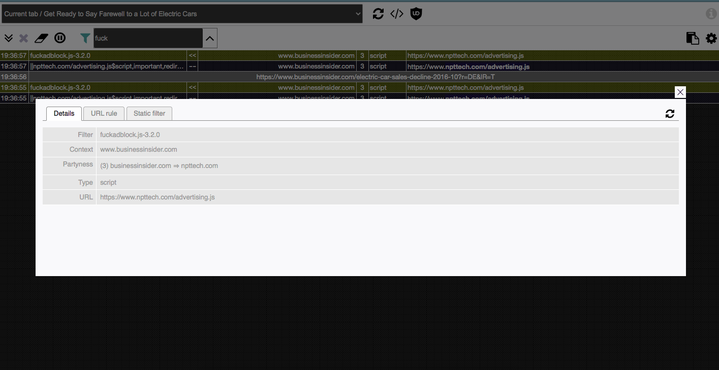 Correctly handle redirect rules · Issue #1771 · dhowe/AdNauseam · GitHub