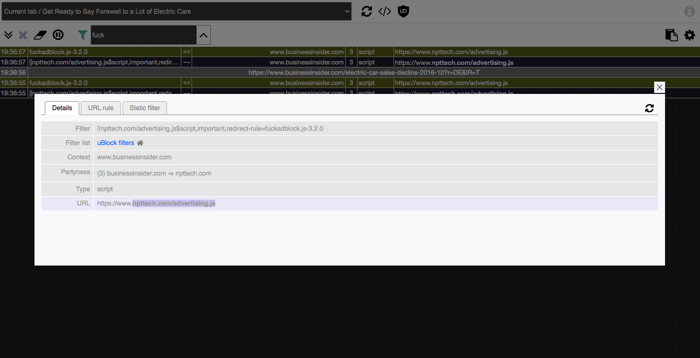 Correctly handle redirect rules · Issue #1771 · dhowe/AdNauseam · GitHub