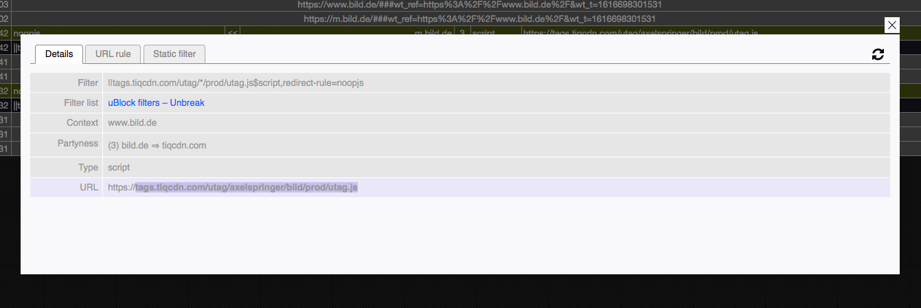 Correctly handle redirect rules · Issue #1771 · dhowe/AdNauseam · GitHub