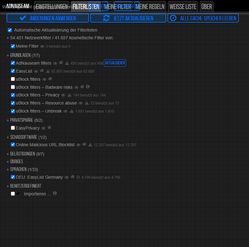 Warning for unsaved changed in "Filter LIst" overlaping (CSS) · Issue #1938 · dhowe/AdNauseam ...