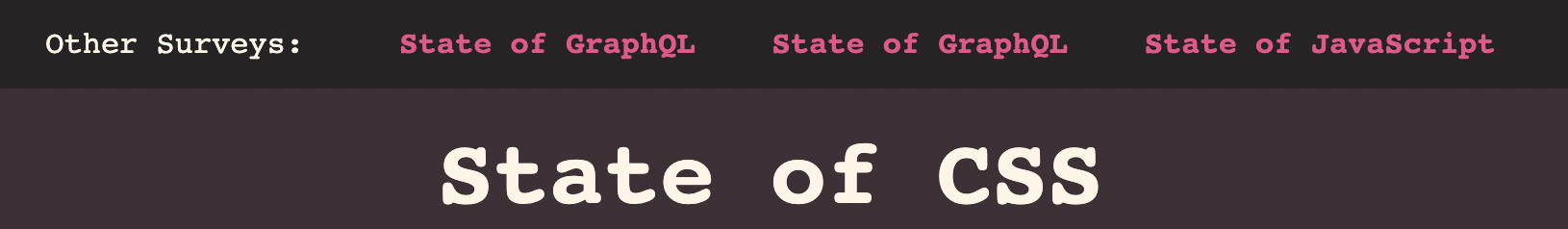 Header Links On State Of Js And State Of Css Link To State Of Graphql