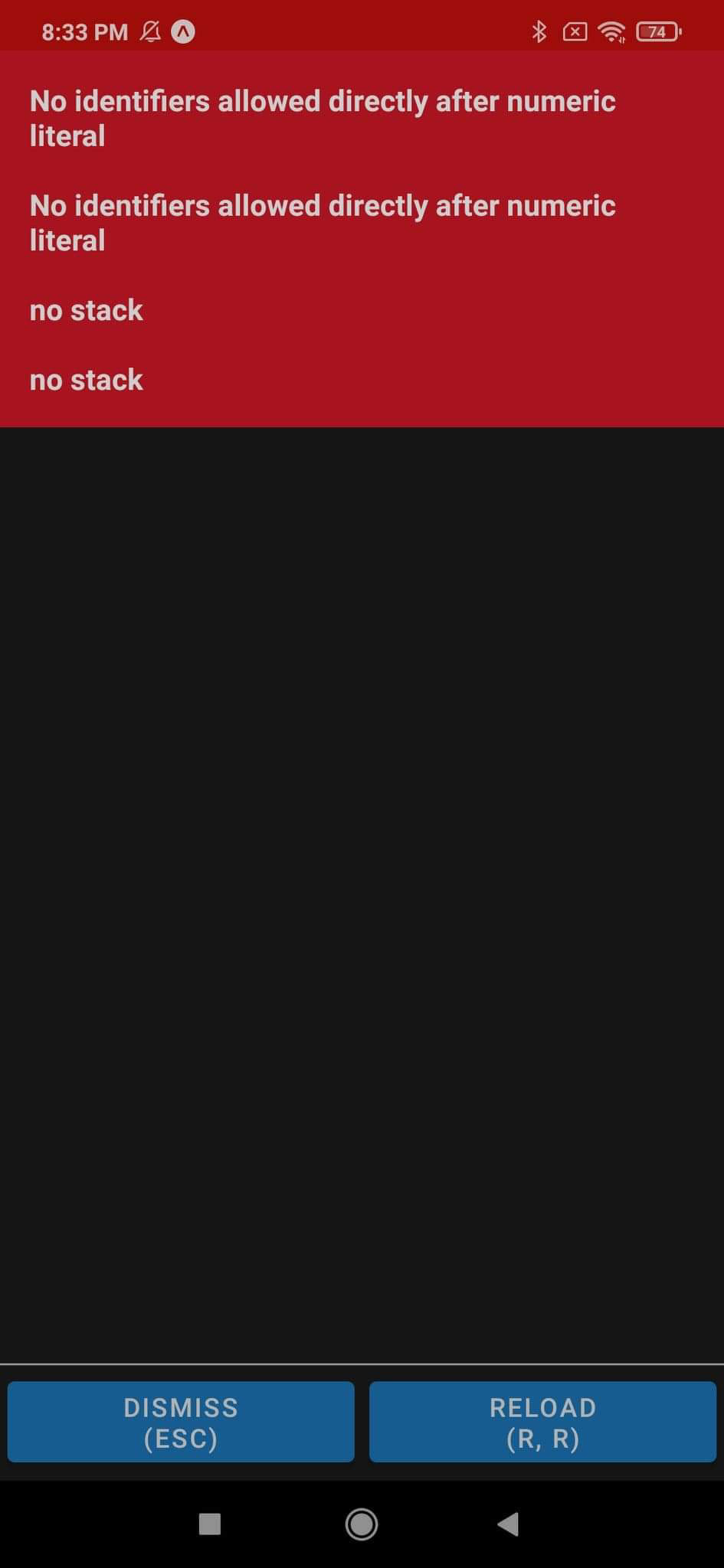 No Identifiers Allowed Directly After Numeric Literal Android SDK