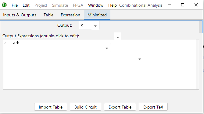 unable to display the minimized expression in combinational analysis · Issue #1260 · logisim ...