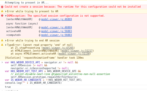WebXR check failing · Issue #2147 · google/model-viewer · GitHub