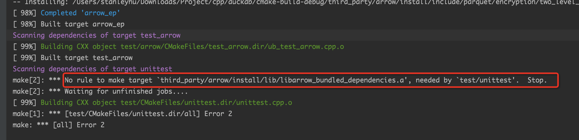 Build Duckdb Failed With Dbuild Arrow Abi Test In Mac M1 · Duckdb Duckdb · Discussion 5726 · Github