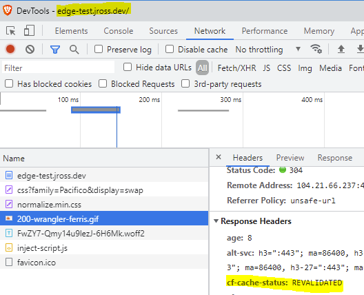 304 `REVALIDATED` `CF-Cache-Status` cache header · Issue #4974 ...