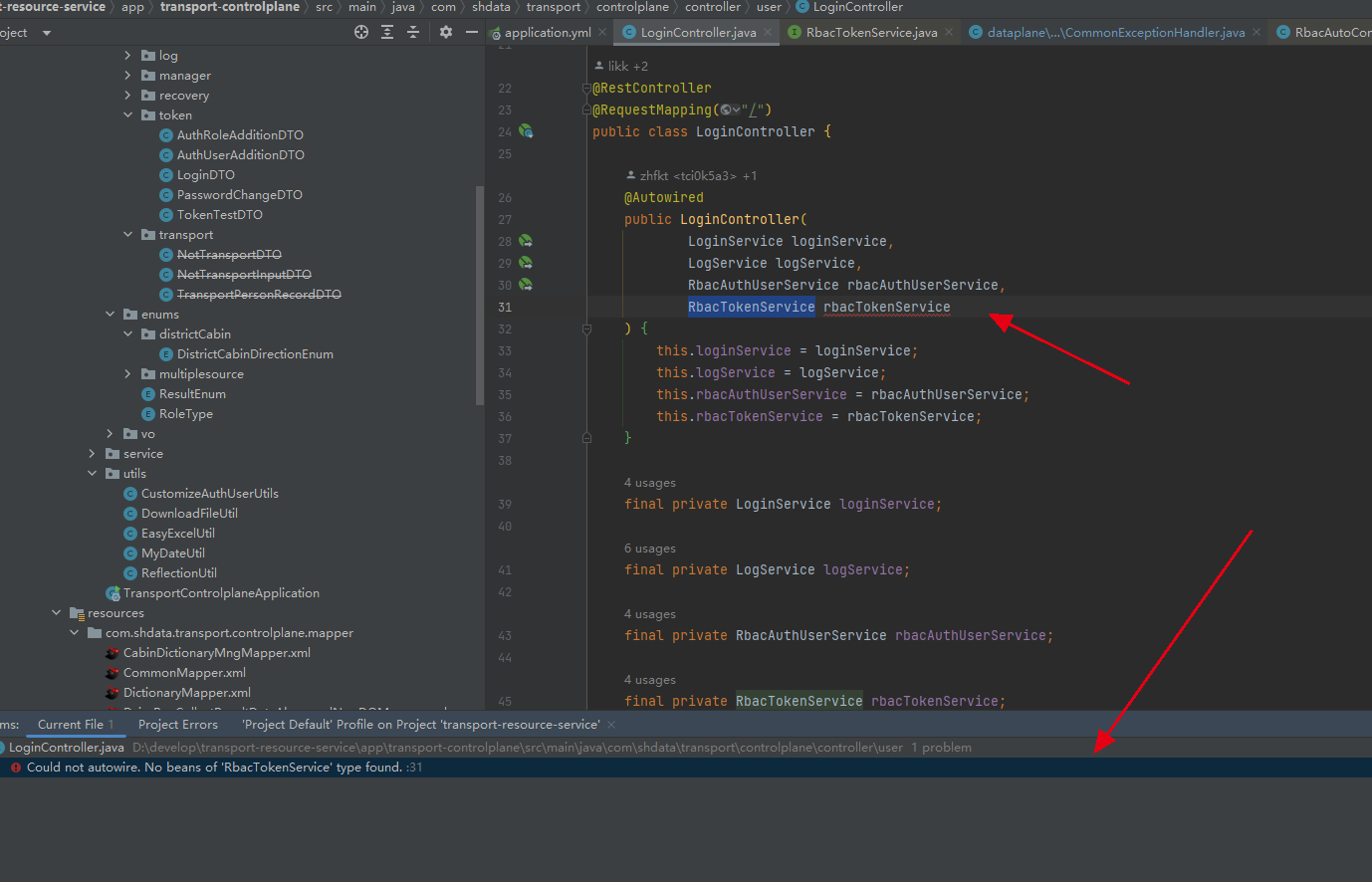 Could not autowire. No beans of 'RbacTokenService' type found. · Issue #8 · flashvayne/rbac ...